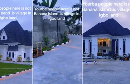 Lady stuns Netizens, shows off multimillion-naira mansion village estate… this is not Banana ...